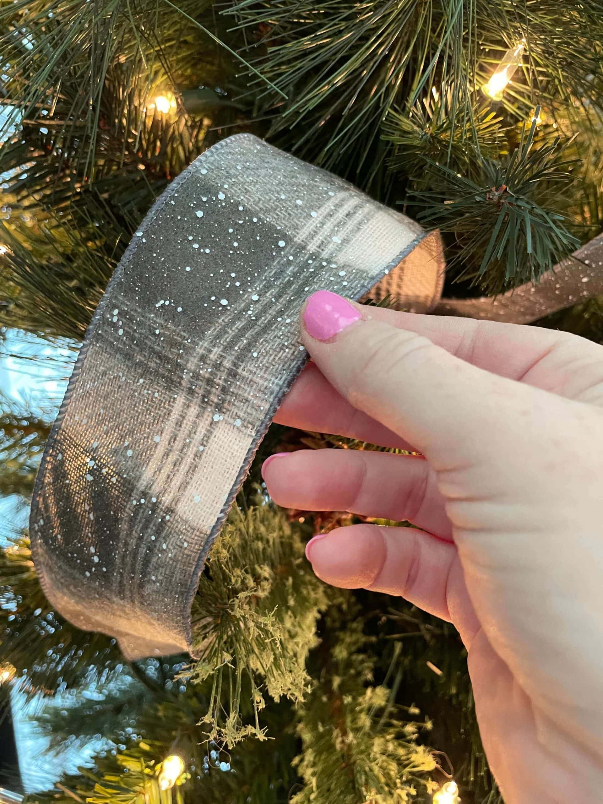 How to Decorate a Skinny Christmas Tree with Ribbon